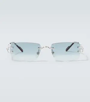 Cartier Signature C De Rectangular Sunglasses - Silver