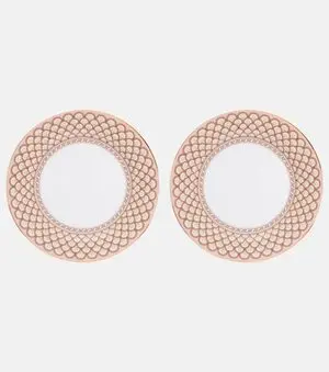 La DoubleJ Napoli Dusty Pink Set Of 2 Dessert Plates - Multicoloured