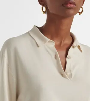 Loro Piana Ice Wish Knitted Cotton Polo Shirt - White