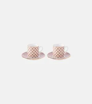 La DoubleJ Impero Set Of 2 Espresso Cups And Saucers - Multicoloured
