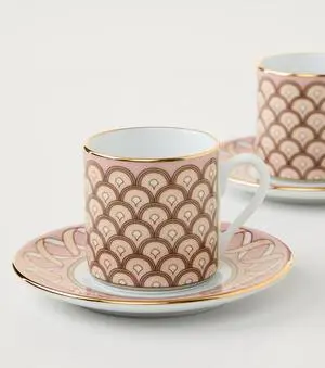 La DoubleJ Impero Set Of 2 Espresso Cups And Saucers - Multicoloured