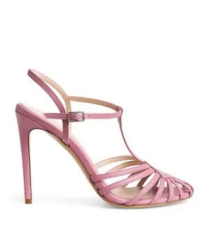 Eleventy Leather Strappy Heeled Sandals - Neutral