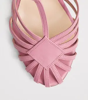Eleventy Leather Strappy Heeled Sandals