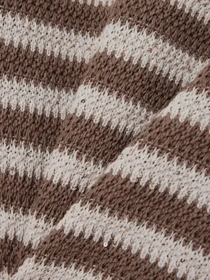 Brunello Cucinelli Sequin-embellished Striped Cotton-blend Sweater