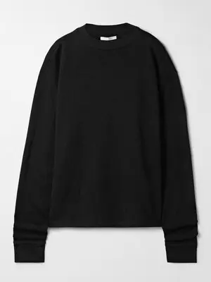 THE ROW Amira Cotton And Cashmere-blend Jersey Sweater - Black