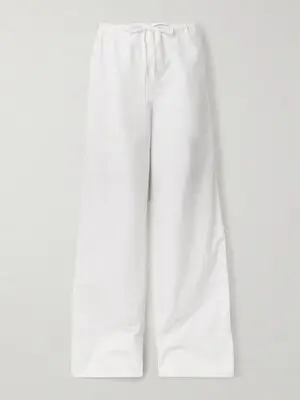 THE ROW Enea Cotton Wide-leg Pants - Neutrals