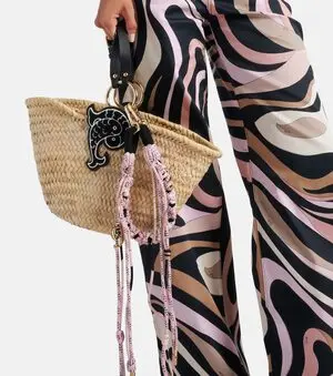 Emilio Pucci Embellished Straw Basket Bag