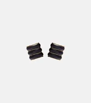 Alaïa Bumper Wooden Clip-on Earrings - Brown