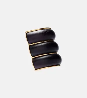 Alaïa Bumper Wooden Clip-on Earrings