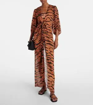 ADRIANA DEGREAS X Sabine Getty Printed Silk Kaftan