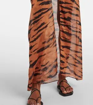 ADRIANA DEGREAS X Sabine Getty Printed Silk Kaftan
