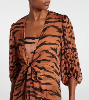 ADRIANA DEGREAS X Sabine Getty Printed Silk Kaftan