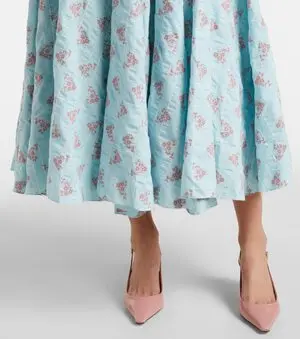MARKARIAN Rousseau Floral Cotton-blend Midi Dress