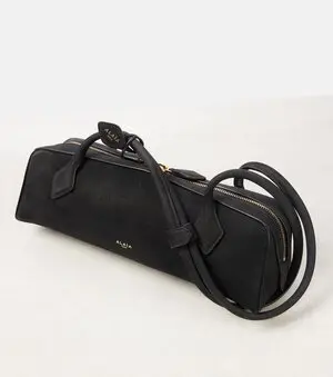 Alaïa Le Teckel Medium Suede Shoulder Bag - Black
