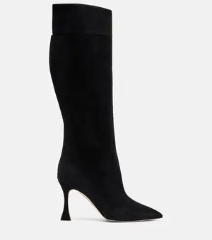 Manolo Blahnik Suede Knee-high Boots
