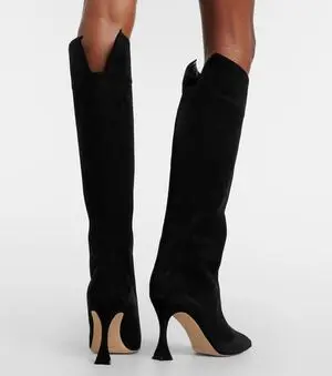 Manolo Blahnik Suede Knee-high Boots