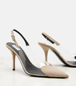 Alaïa Cour 90 Suede And Pvc Slingback Pumps