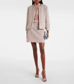 Valentino Garavani Embellished Tweed Mini Skirt