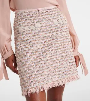 Valentino Garavani Embellished Tweed Mini Skirt