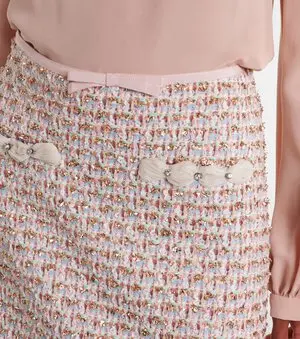 Valentino Garavani Embellished Tweed Mini Skirt