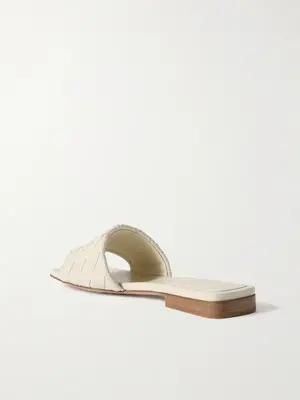 Bottega Veneta Riva Intrecciato Leather Slides