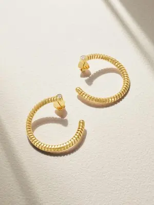 Marina B Trisolina 18-karat Diamond Hoop Earrings - Gold