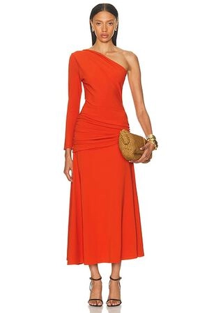 Johanna Ortiz One Shoulder Ankle Dress - Paprika