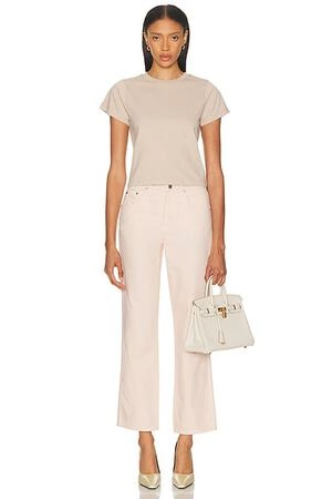 Renggli Cropped Cotton T-shirt With Ribbed Neckline