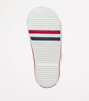 MIKI HOUSE Faux Leather Logo Trainers - Red