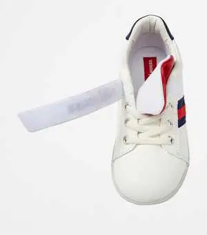 MIKI HOUSE Faux Leather Logo Trainers - Red