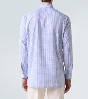 Charvet Checked Cotton Poplin Shirt