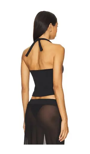 Susana Monaco Center Gathered Tie Halter Top