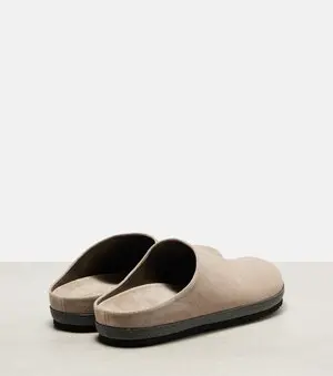 Brunello Cucinelli Monili Suede Clogs
