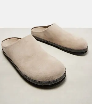 Brunello Cucinelli Monili Suede Clogs