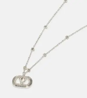 Valentino Garavani Ovalette Vlogo Embellished Necklace