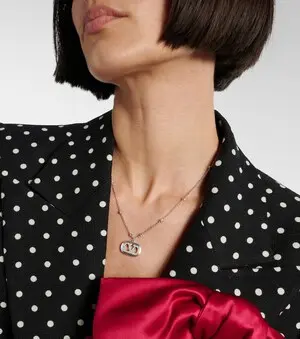 Valentino Garavani Ovalette Vlogo Embellished Necklace