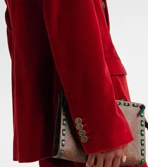Etro Double-breasted Velvet Blazer - Red