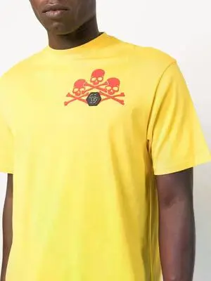 Philipp Plein Skull-print Detail T-shirt - Yellow
