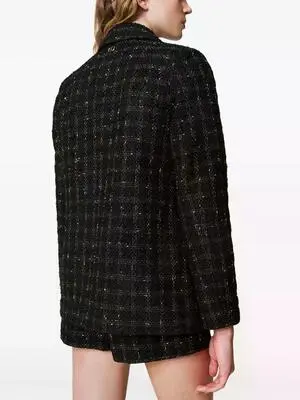 TWINSET Check Pattern Bouclé Blazer