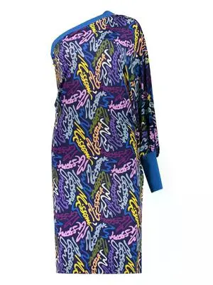 Missoni One-shoulder Dress With All-over Logo Print