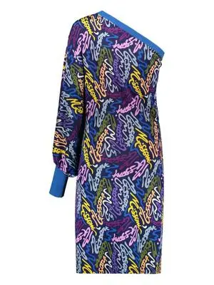 Missoni One-shoulder Dress With All-over Logo Print
