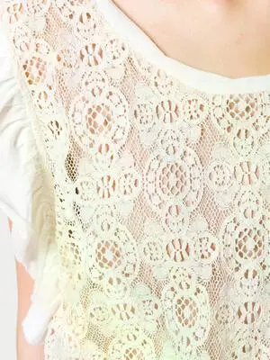 Philosophy Di Lorenzo Serafini Cream Lace Embroidered Top