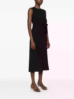 NISSA Floral-appliqué Midi Dress