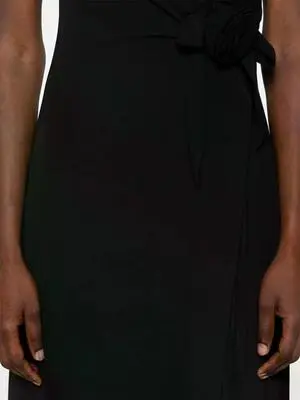 NISSA Floral-appliqué Midi Dress