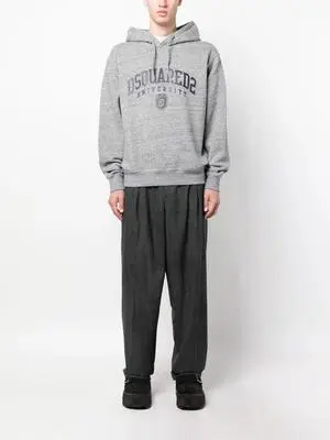 Dsquared2 Logo Print Mélange Effect Hoodie