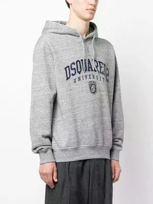 Dsquared2 Logo Print Mélange Effect Hoodie