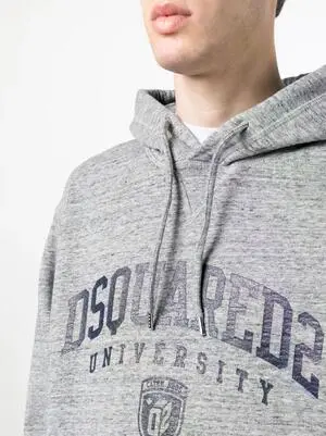 Dsquared2 Logo Print Mélange Effect Hoodie