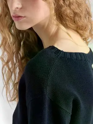 Prada Cotton Boat-neck Sweater With Ribbed Trim