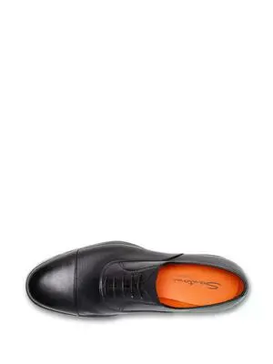 Santoni Calf Leather Oxford Shoes - Black