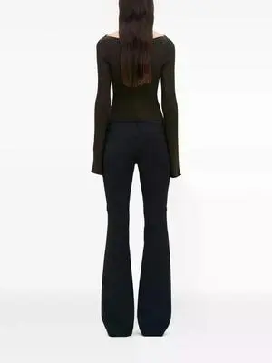 COURREGES Ellipse Low-rise Twill Flared Trousers